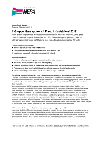 Il Gruppo Hera approva il Piano industriale al 2017 | PDF
