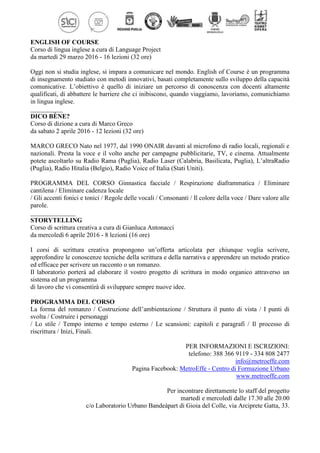 Comunicato stampa presentazione metro effe | PDF