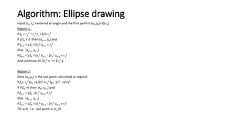 Comuter graphics ellipse drawing algorithm | PPTX