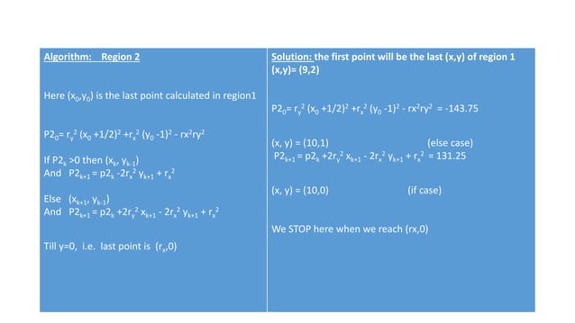 Comuter graphics ellipse drawing algorithm | PPTX