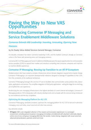 Comverse VAS IP Messaging | PDF