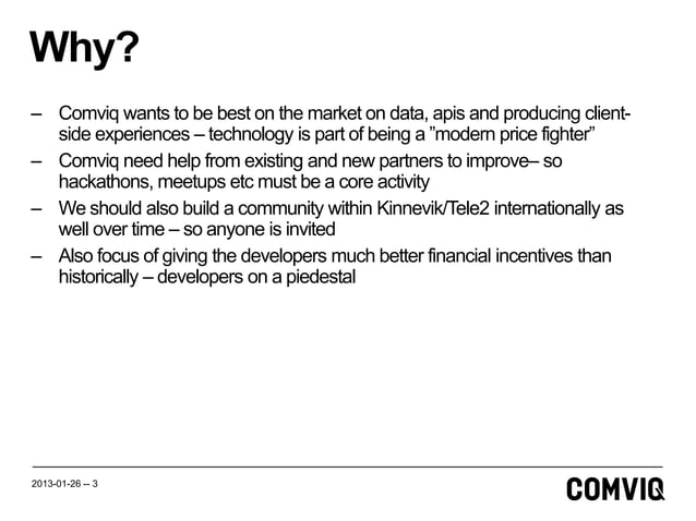 Comviq Hackathon Warm-Up | PPT