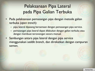 Tahap Konstruksi SPAL - Unit Pengumpulan, Pemasangan Pipa Lateral | PDF