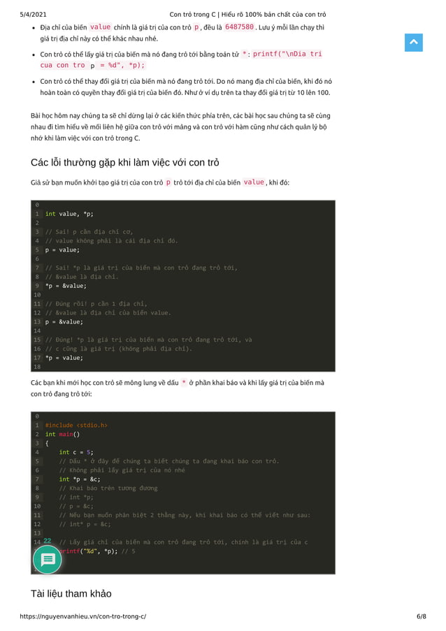 Con trỏ trong C | PDF