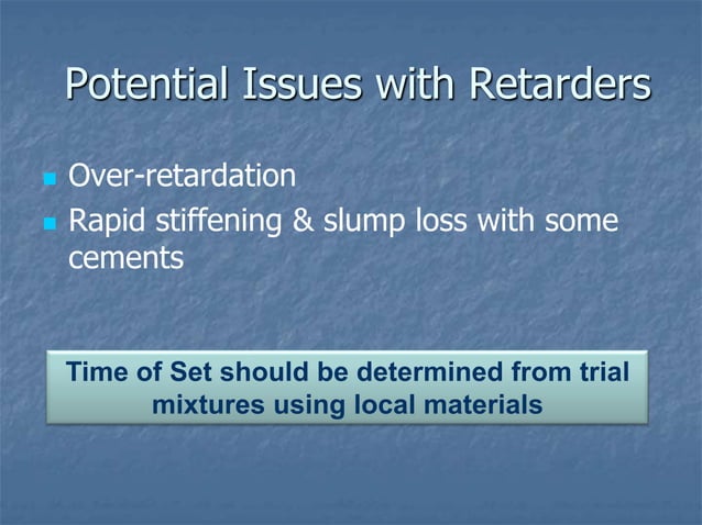 CON 122 Session 4 - Water Reducing & Set Controlling Admixtures | PPT