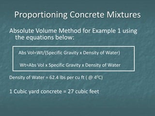 CON 124 Session 3 - Examples of Concrete Proportioning | PPTX