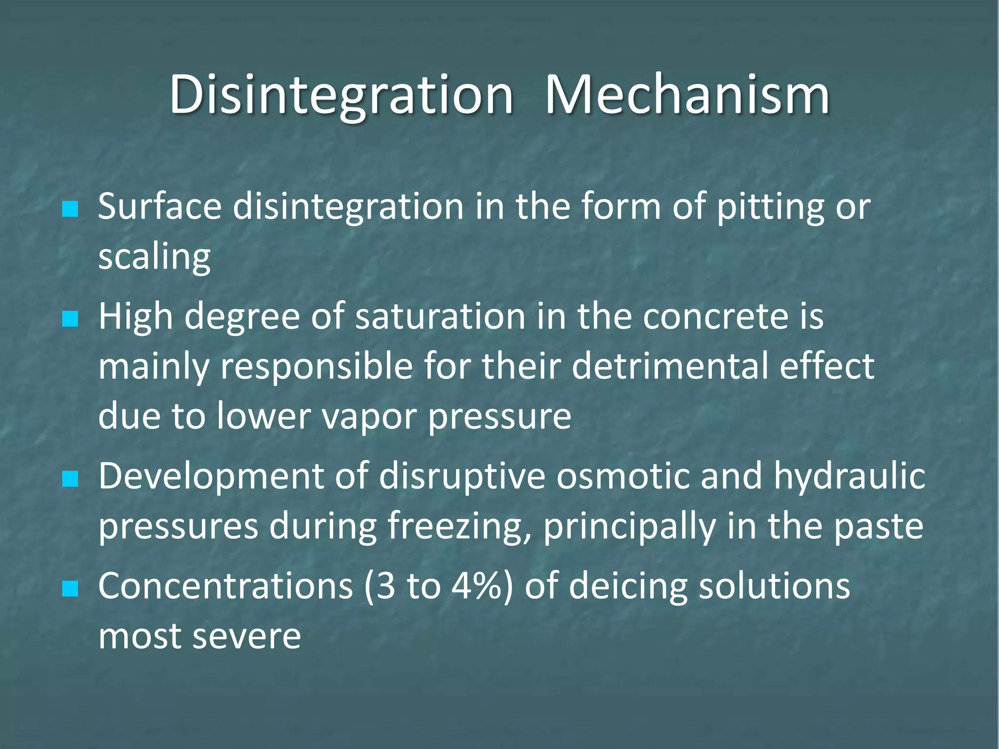 CON 124 - Session 7 - Concrete Durability | PPTX | Chemistry | Science