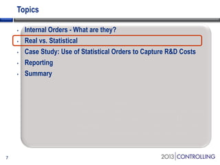 Set up and utilize internal orders as standard SAP functionality | PPTX