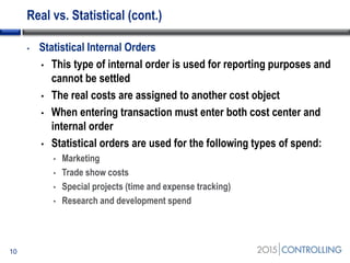 Set up and utilize internal orders as standard SAP® functionality | PPTX