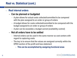 Set up and utilize internal orders as standard SAP® functionality | PPTX