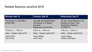 [CON3189] JavaOne 2016 - Introduction to Java ME development for the Raspberry Pi | PPT