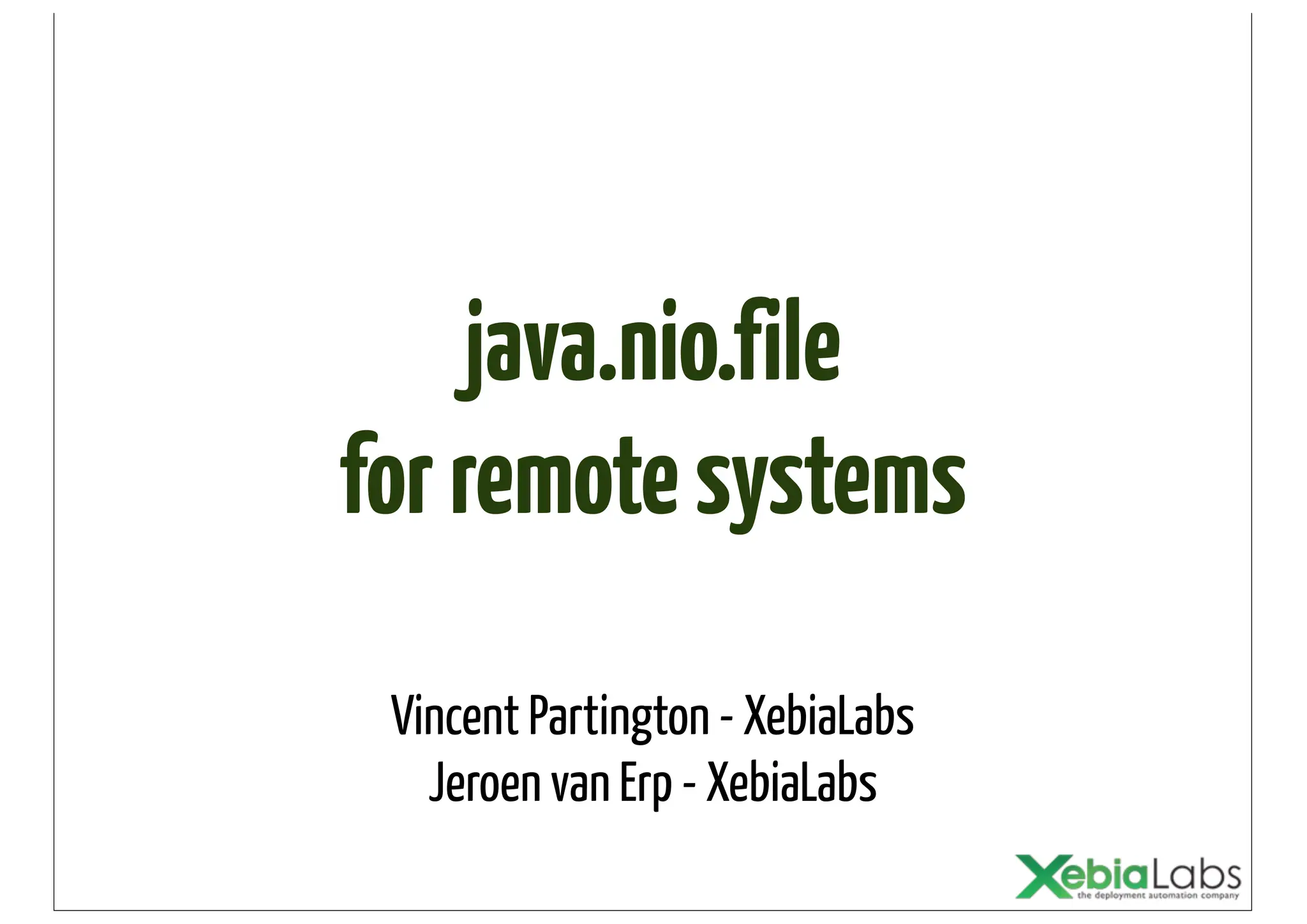 java.nio.file for Remote Systems | PDF