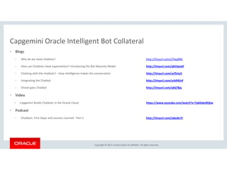 Custom Component development Oracle's Intelligent Bot Platform | PPTX | Cloud Computing | Internet