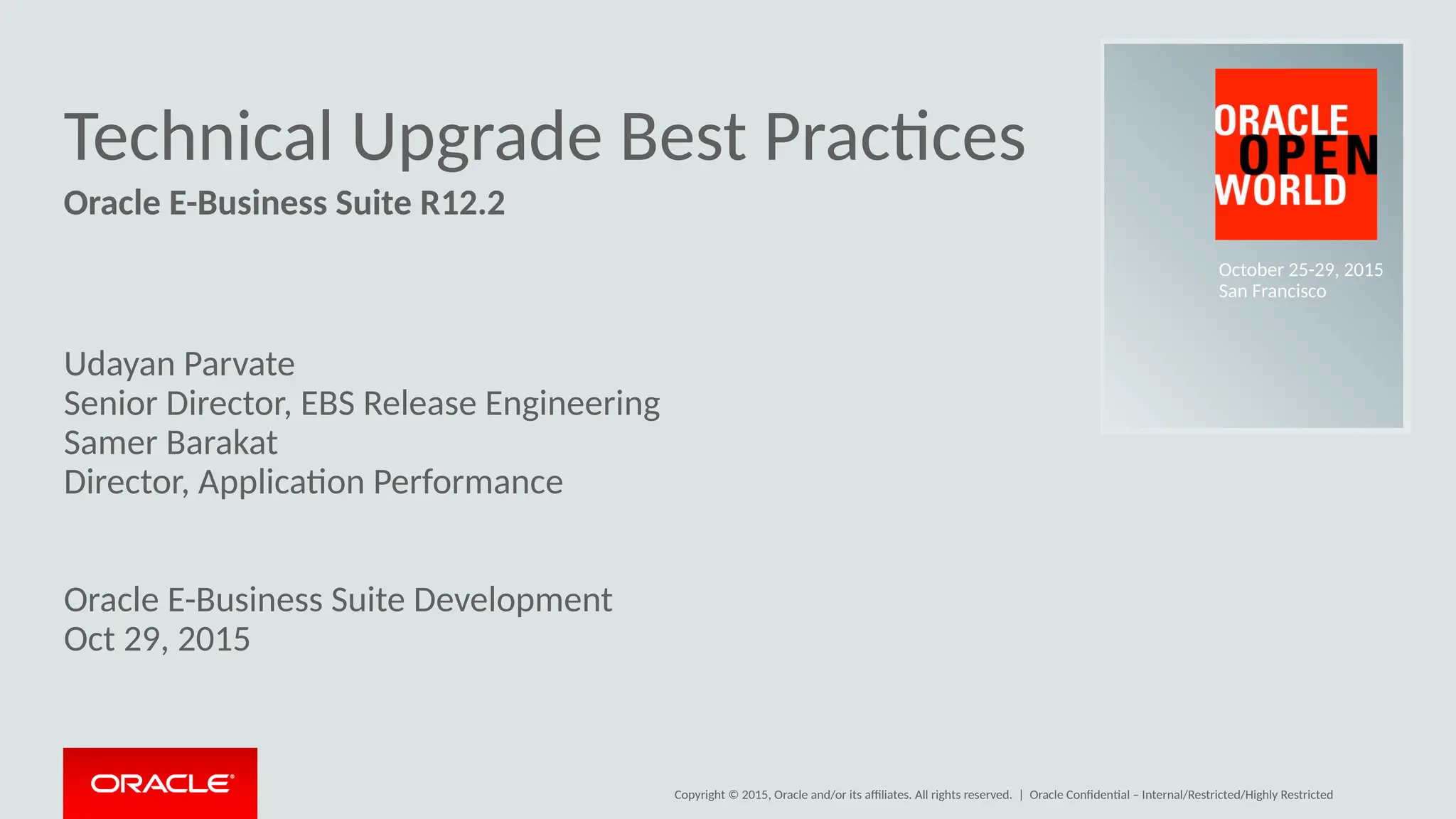 Technical Upgrade: Best Practices for Oracle E-Business Suite 12.2 | PPTX