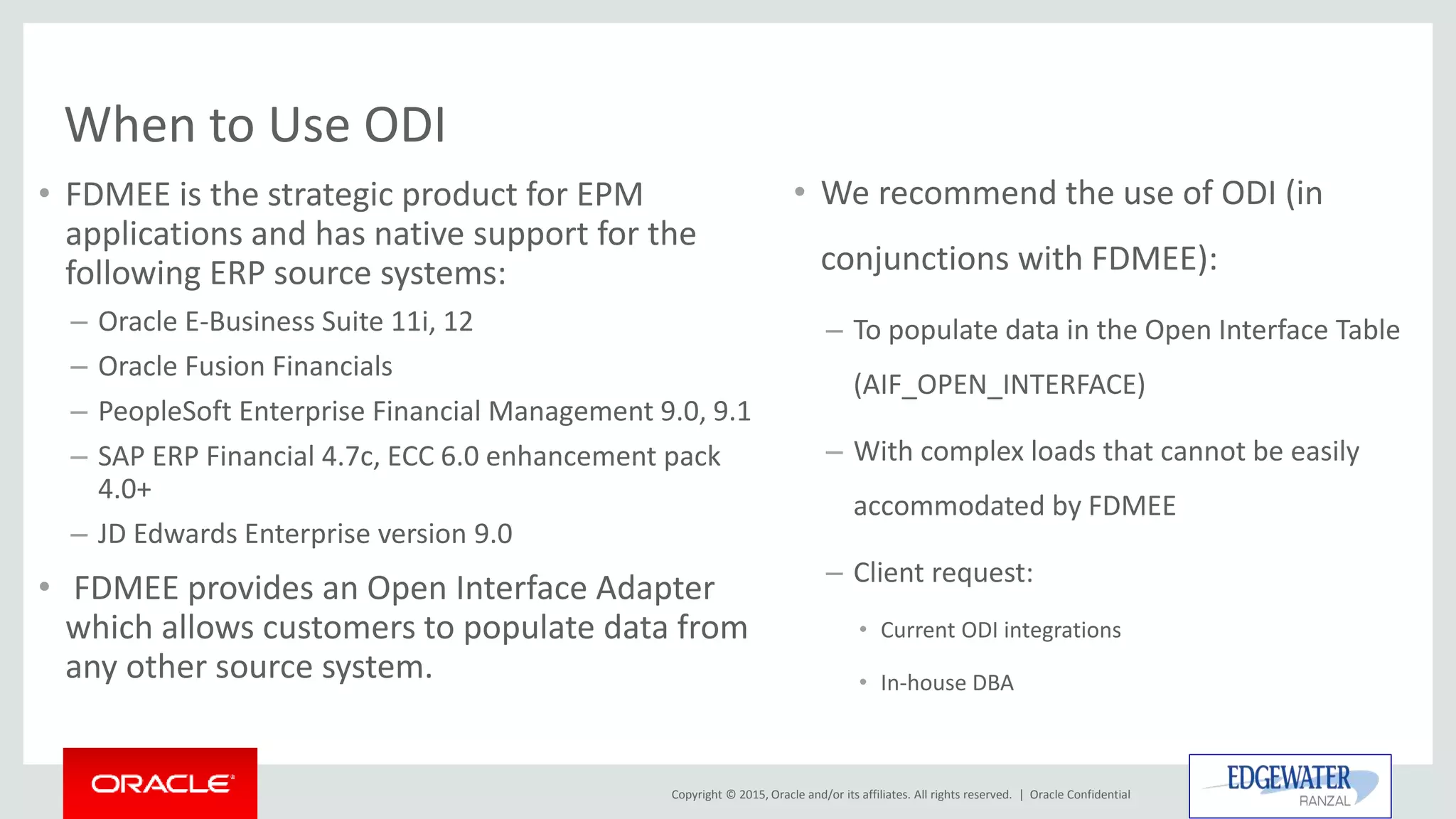 EPM, ERP, Cloud and On-Premise – All options explained - OOW CON9532 | PPTX