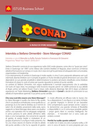 Il ruolo dello store manager: intervista a Stefano Ormentini CONAD | PDF