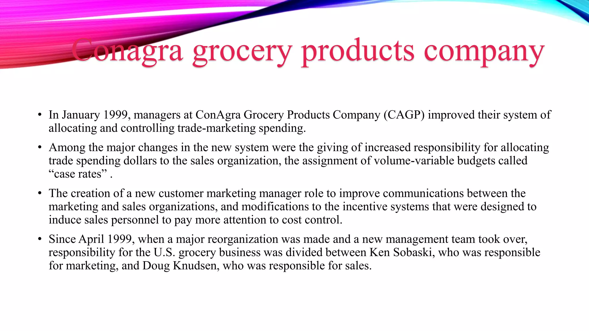 Conagra grocery products company | PPT