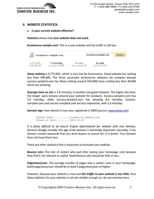 Sample Ecommerce - Website Report v2 | PDF | Search | Internet