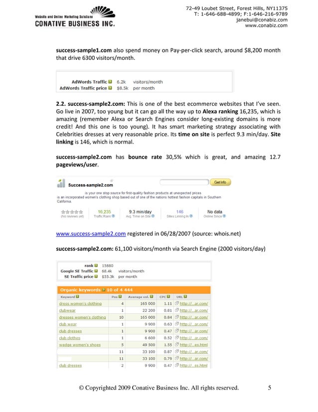 Sample Ecommerce - Website Report v2 | PDF | Search | Internet