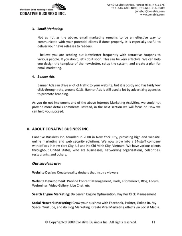 Sample Ecommerce - Website Report v2