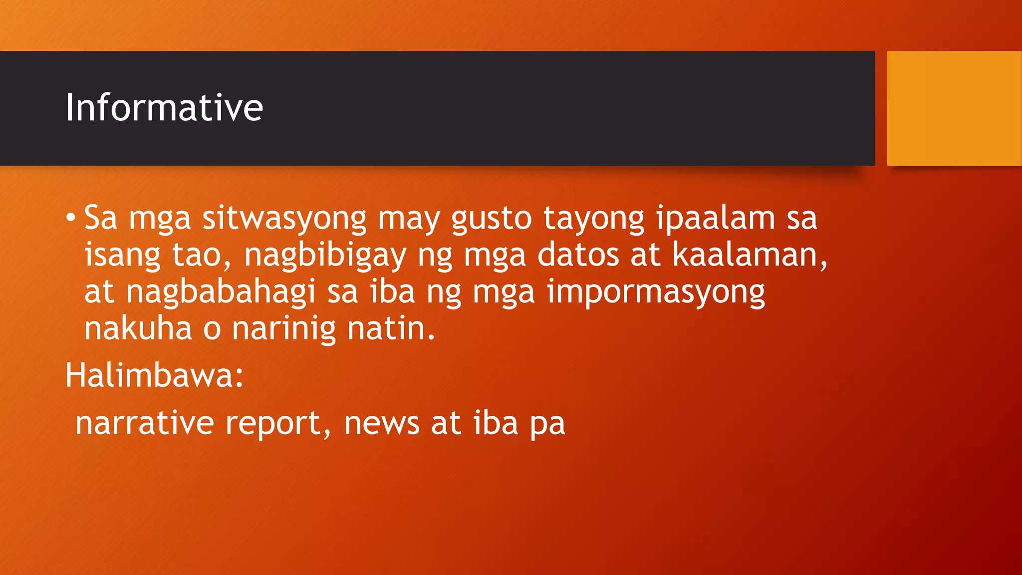 Conative, informative at labeling na gamit ng Wika | PPTX