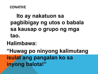 Conative, informative at labeling na gamit ng wika | PPTX