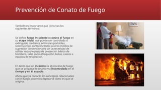 Prevención de conato de fuego (tipos de incendios) | PPTX
