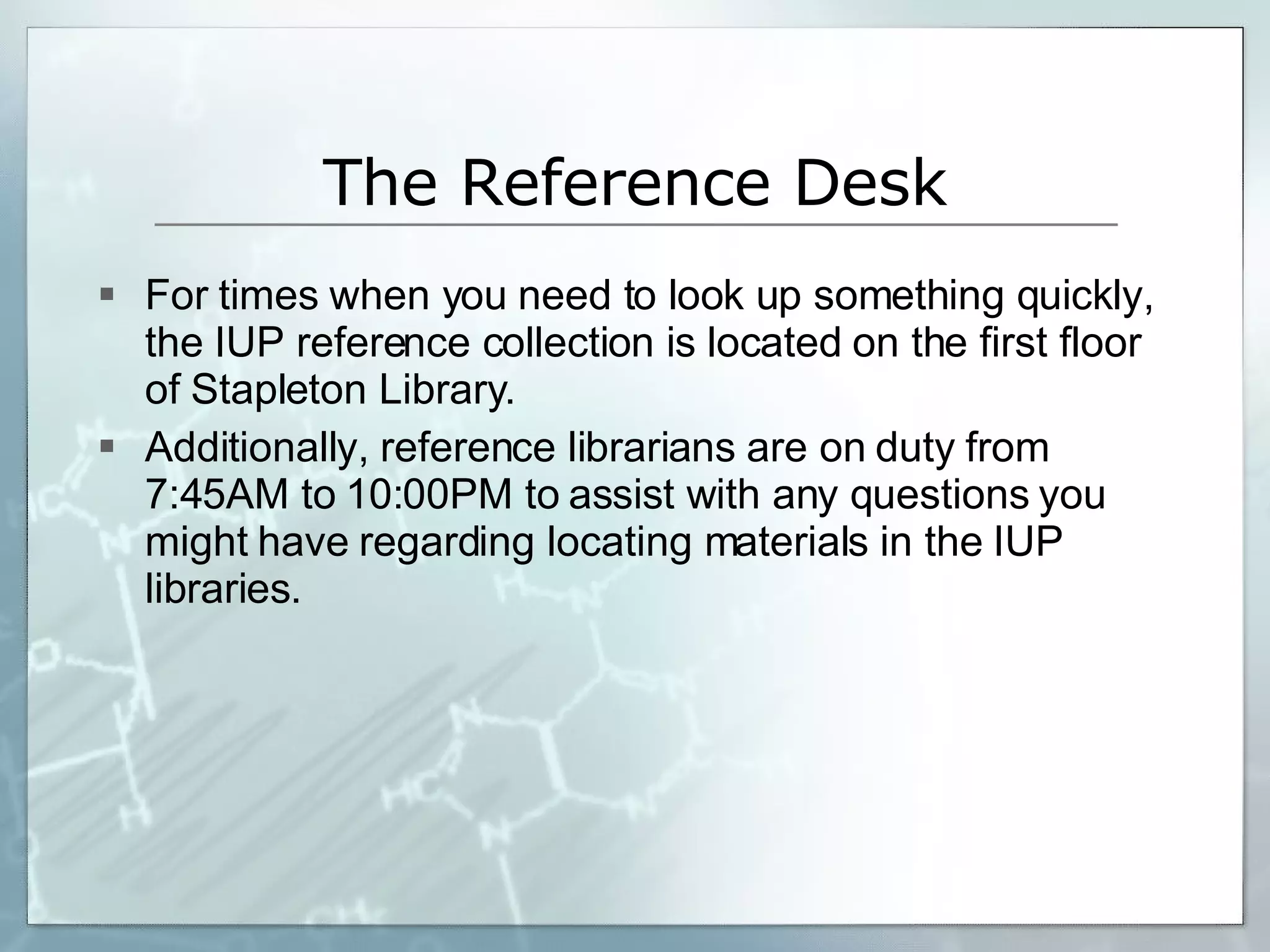 Library Orientation for Conservation Biology | PPT