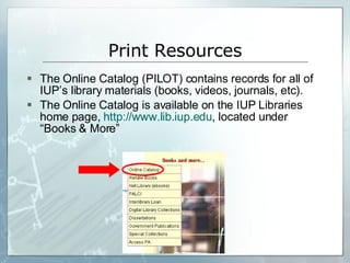 Library Orientation for Conservation Biology | PPT