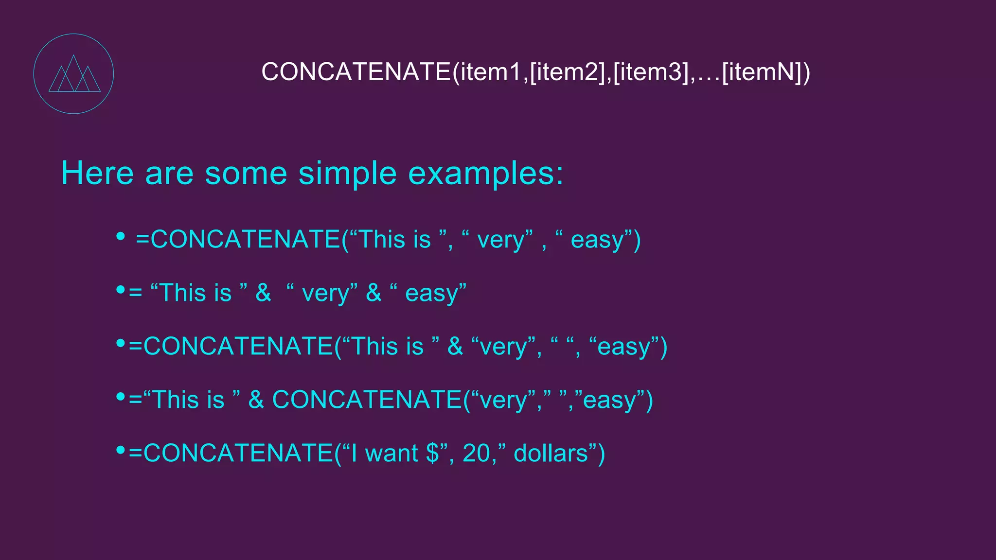 Concatenate function in Excel - How to combine cell in Excel | PPTX