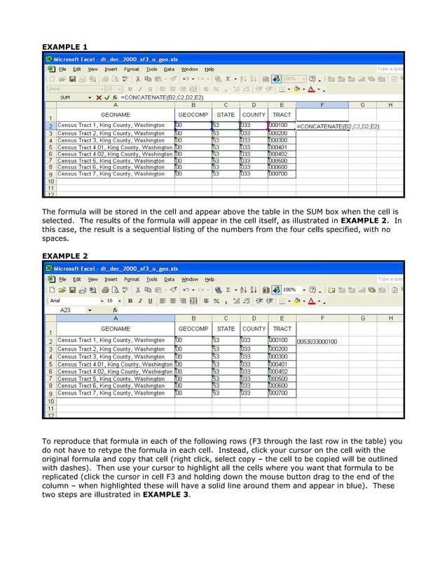 Concatenate excel | PDF