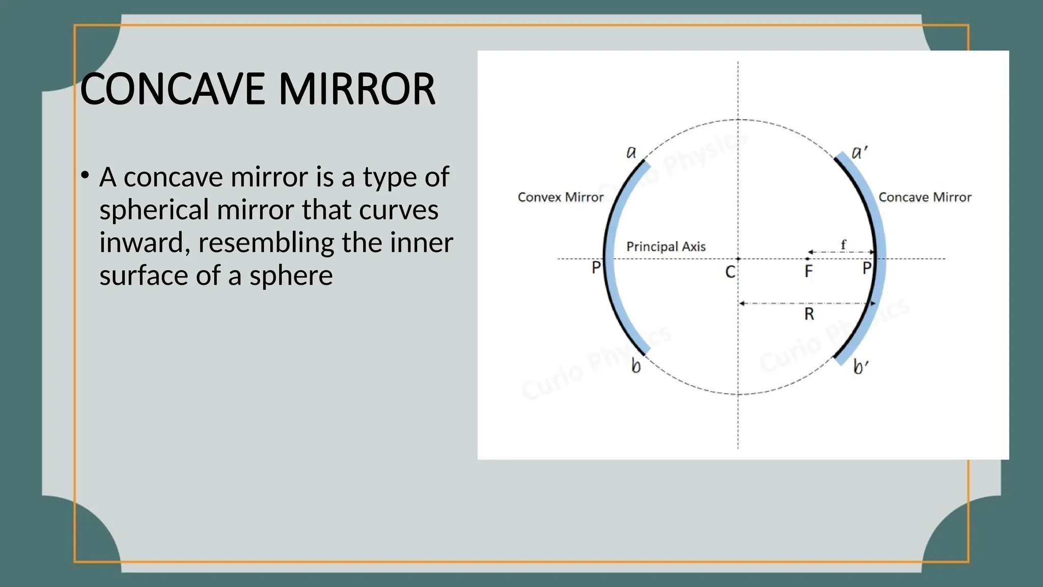 CONCAVE MIRROR parts of concave mirror and diagrams | PPT