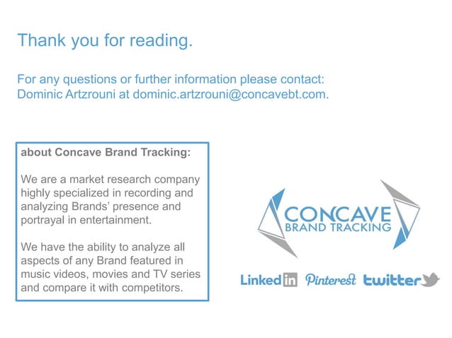 Concave brand tracking product placement in movies - 2018 annual review ...