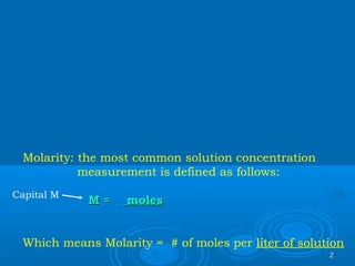 Conc by molarity measurment hindi | PPT