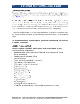 Concealed Carry Weapon (CCW) Course | PDF