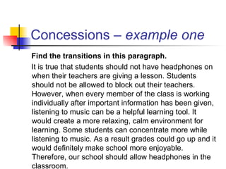 Concession and Rebuttal -- OSPI | PPT