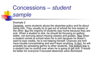 Concession and Rebuttal -- OSPI | PPT