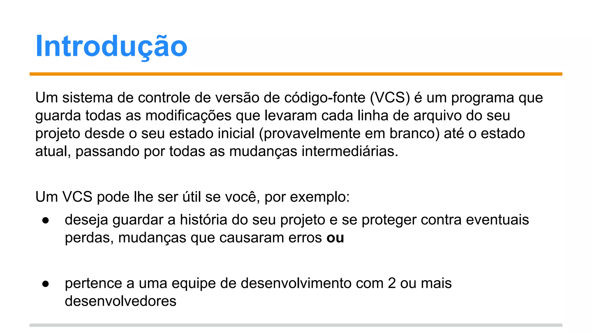 Conceitos e exemplos em versionamento de código | PPT