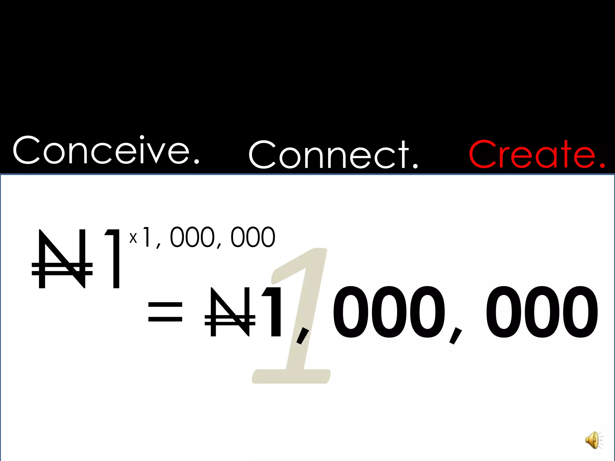 Conceive connect create idea2business | PPT