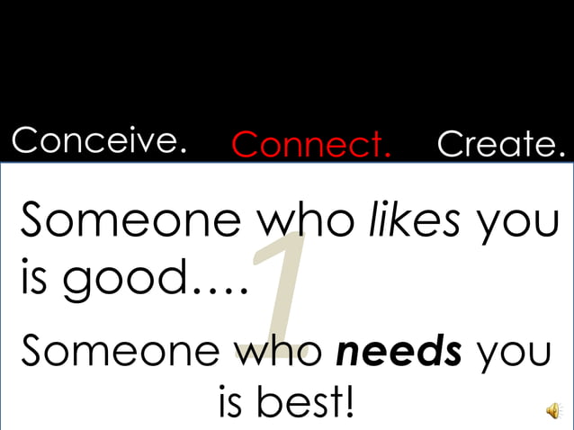 Conceive connect create idea2business | PPT