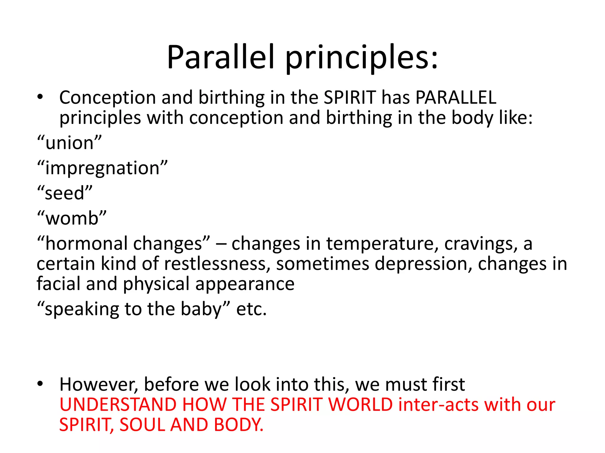 Conceiving and Birthing in the Spirit | PPTX