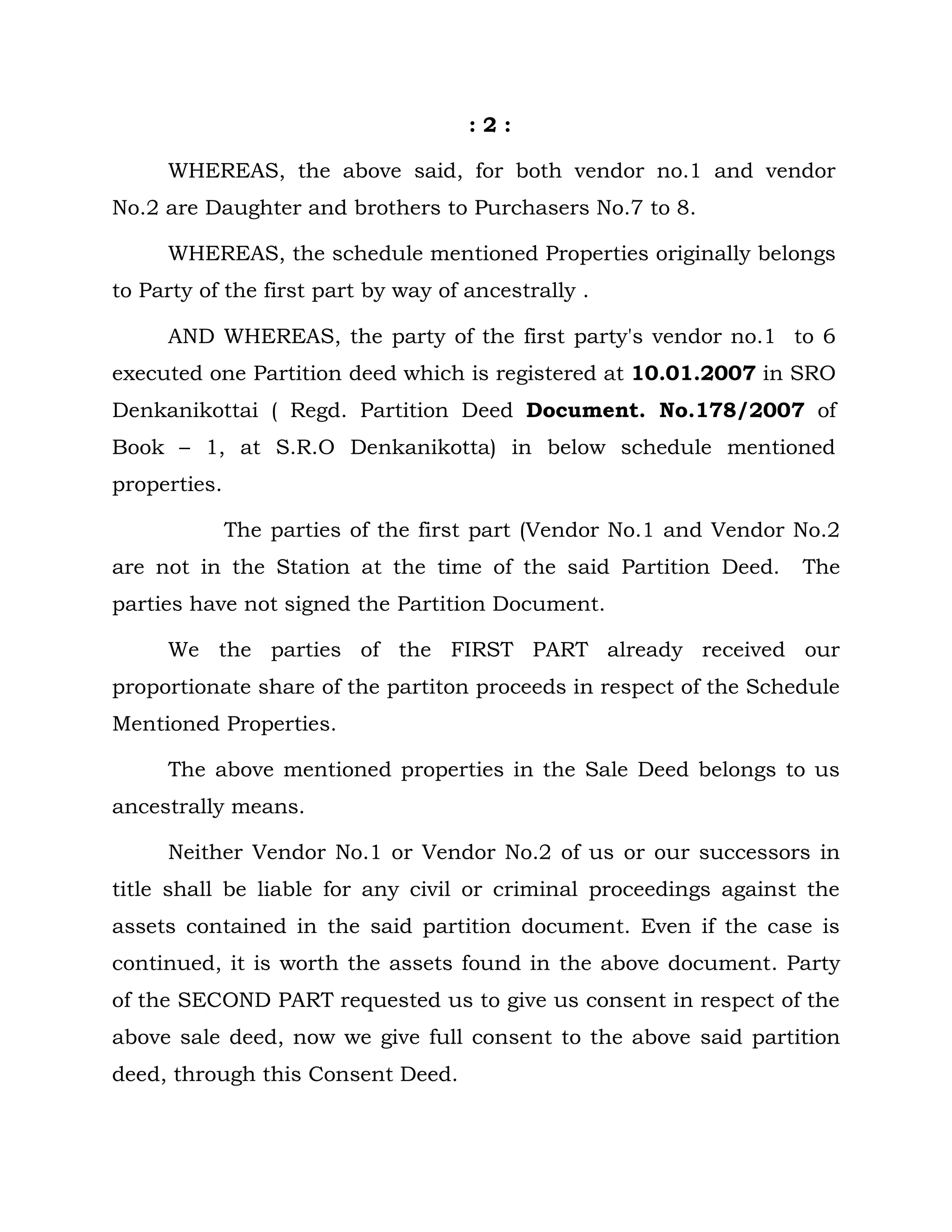 Concent Deed Eng Oral Translation (Ulimangalam).docx | Geography | Science