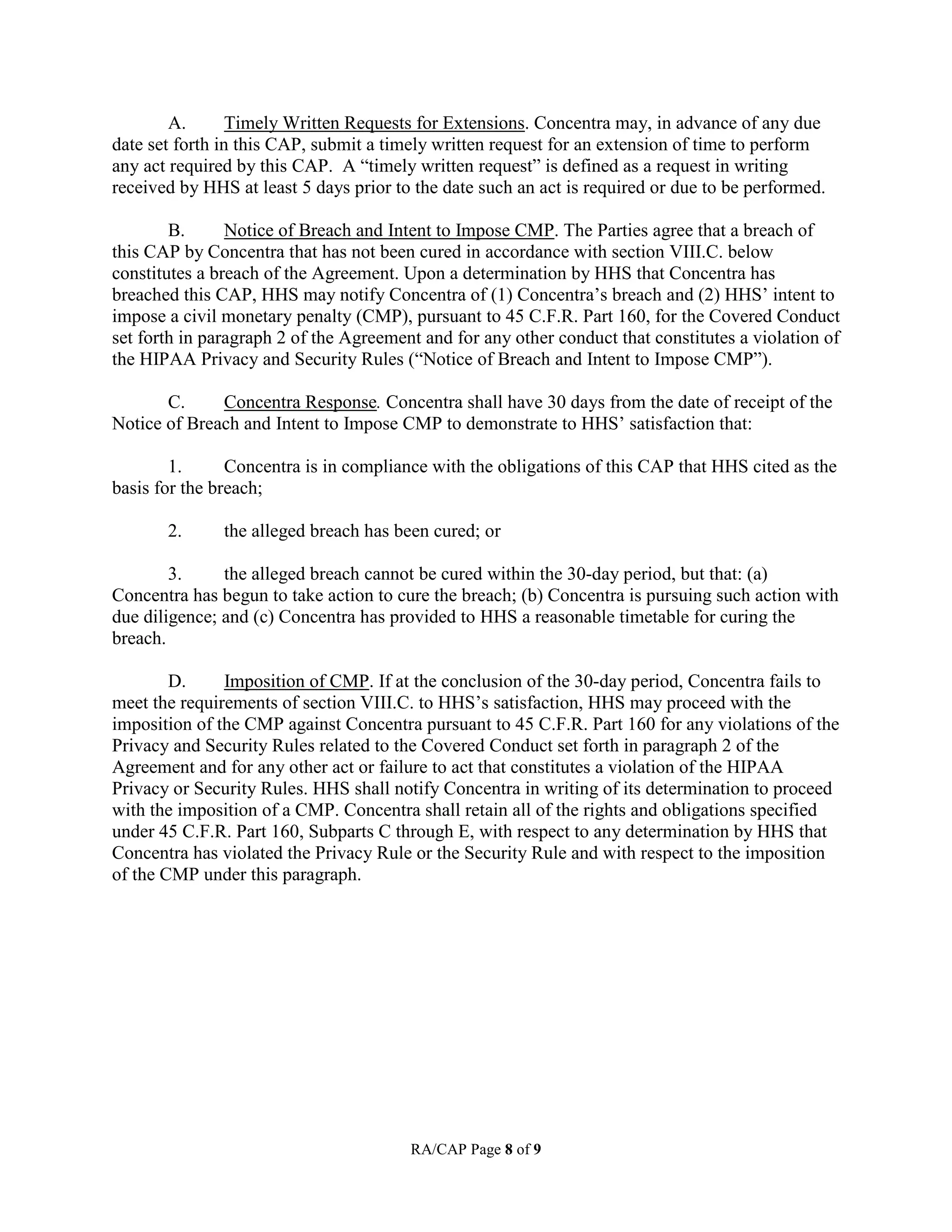 Concentra agreement | PDF