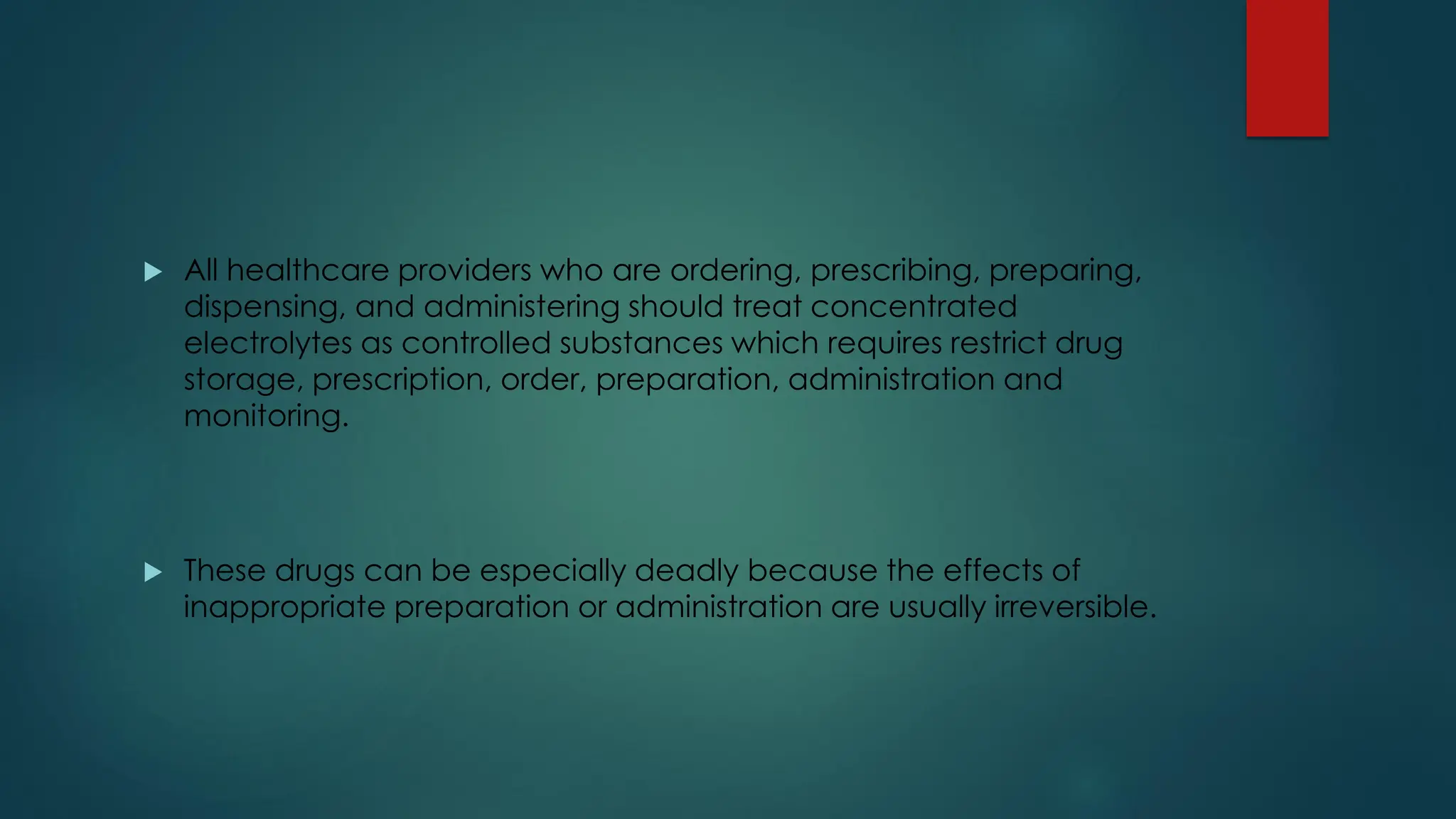Concentrated electrolytes ; policy and Indications | PDF