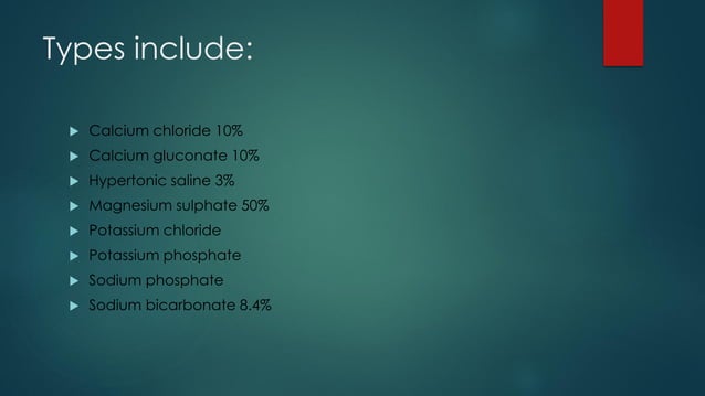 Concentrated electrolytes ; policy and Indications | PDF