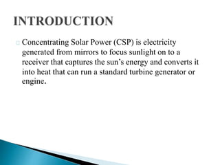 Concentrating solar power | PPTX