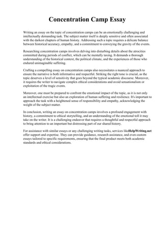 Concentration Camp Essay | PDF