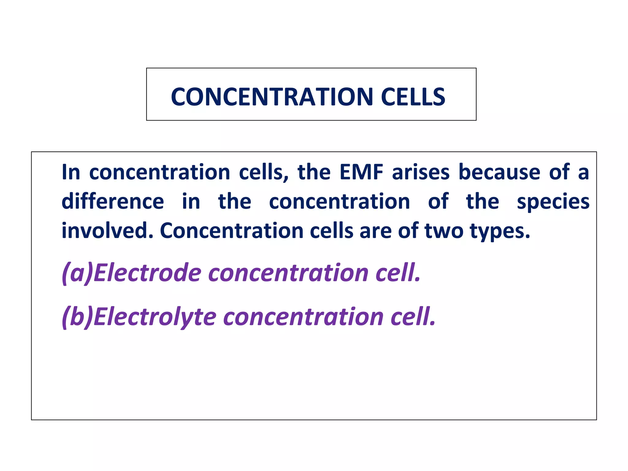 Concentration cells | PPT