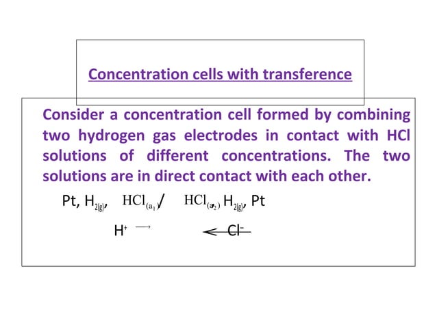 Concentration cells | PPT | Chemistry | Science