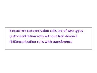Concentration cells | PPT